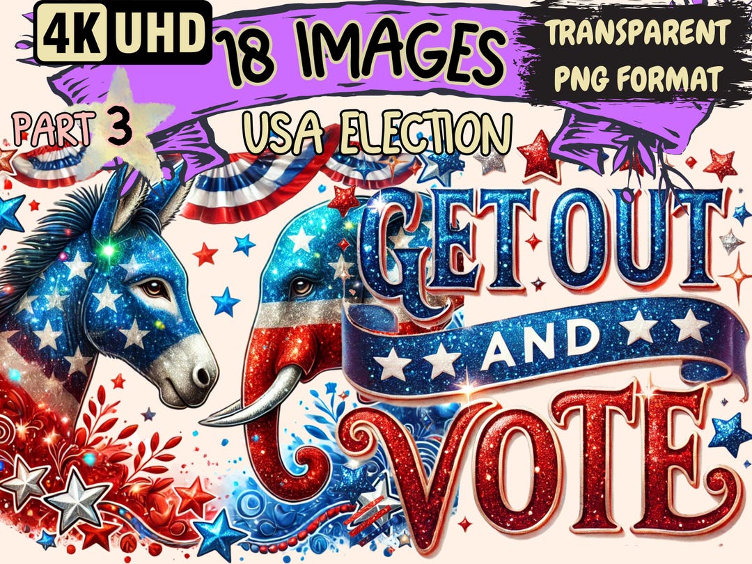 USA Election Clipart – Patriotic Voting Illustrations (digital Download ...