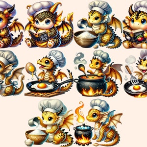 Dragon Chefs Clipart - 22 PNG Cooking Dragon Illustrations, Culinary ...
