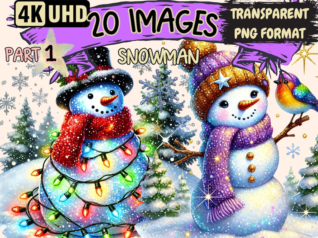 Snowman Clipart - 20 PNG Winter Christmas Snowman Illustrations ...