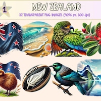 New Zealand Flag Clipart Bundle | Kiwi Art Printables (digital Download ...