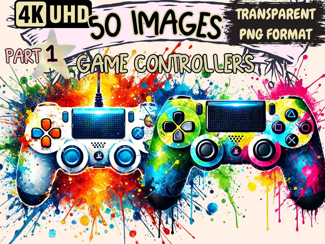 50 Game Controller Clipart – Vibrant Gaming PNG Graphics (digital ...