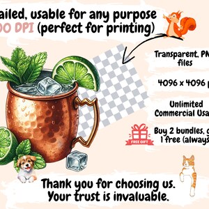 Cocktails P3 Clipart 40 PNG Vibrant Drink Graphics, Bar Printables ...