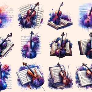 Violins Clipart - 17 PNG Elegant Violin Graphics, Music Printables ...