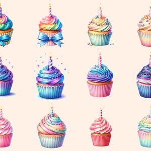 Birthday Cupcakes Clipart - 18 PNG Festive Cupcake Graphics ...