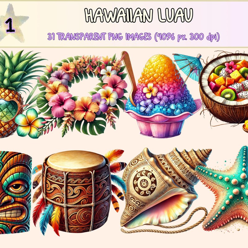 Luau Clipart - Etsy