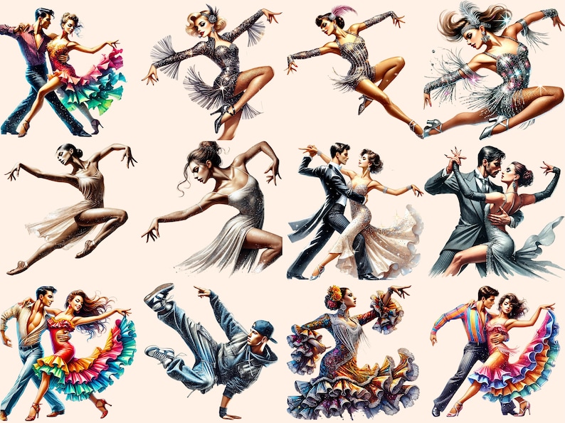 Dancing Couple Clipart – 32 PNG Illustrations, Performance Art (digital ...