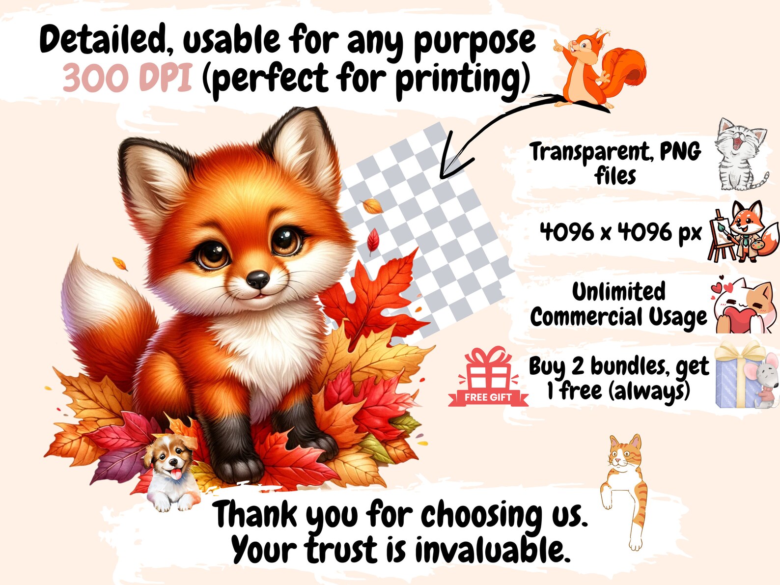 Foxes Clipart – 22 PNG Adorable Woodland Graphics (digital Download) - Etsy