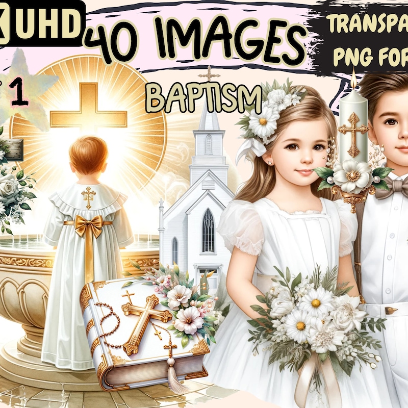 Baptism Clipart - Etsy