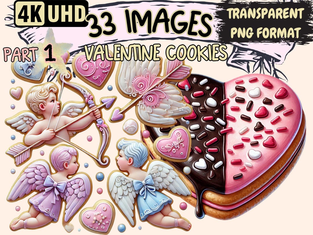 Valentine Cookies Clipart - 33 PNG Sweet Cookie Illustrations ...