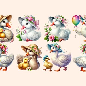 Geese Clipart - 32 PNG Cute Goose Illustrations, Beautiful Waterfowl ...