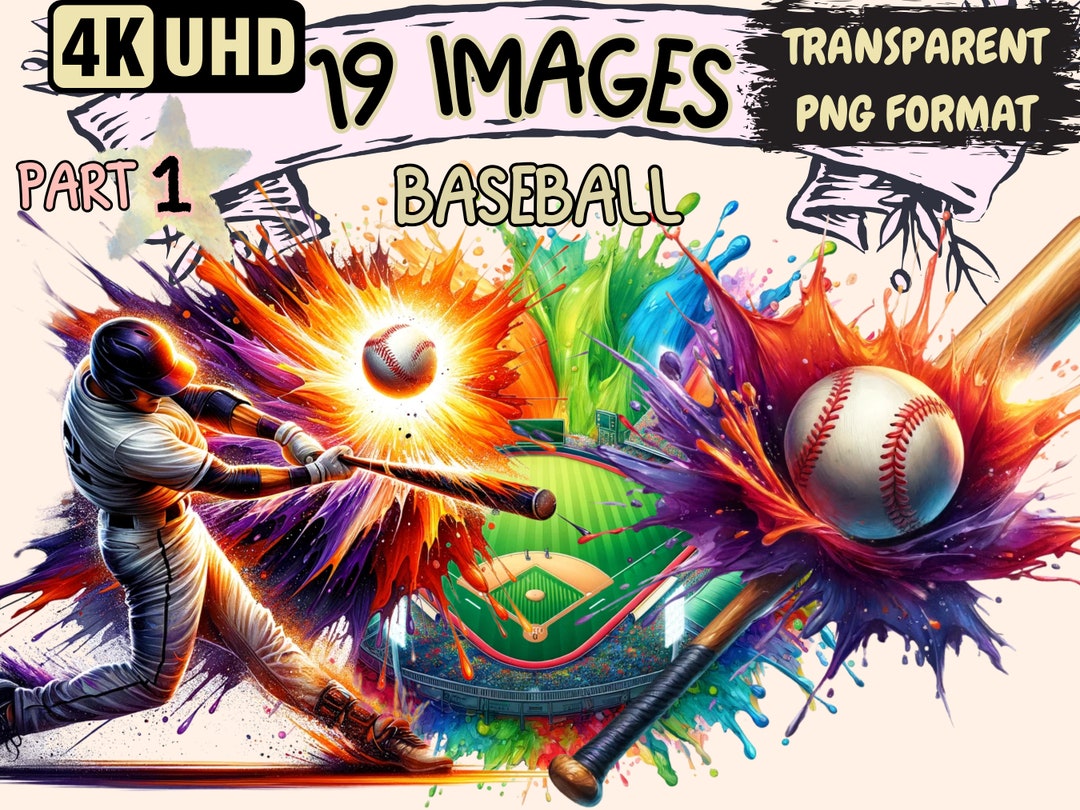 Dynamic Baseball Graphics - 19 PNG Clipart Designs (digital Download ...