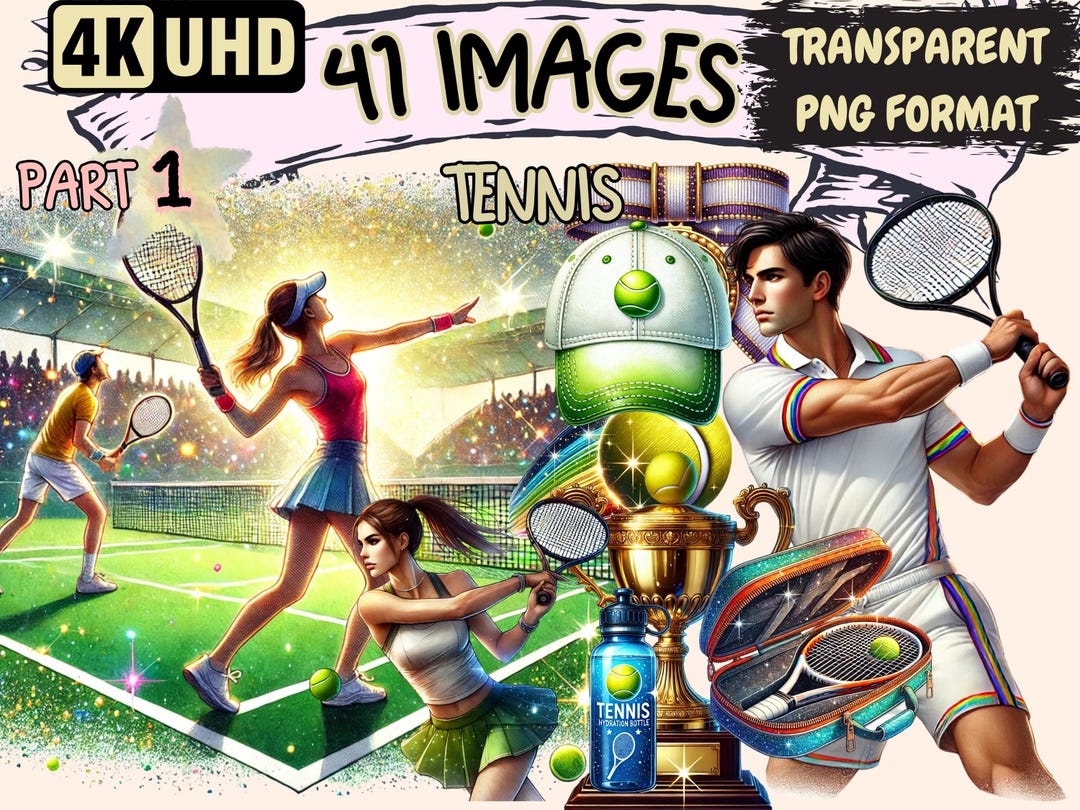 Tennis Clipart - 41 PNG Sport Illustrations, Athletic Tennis Players ...