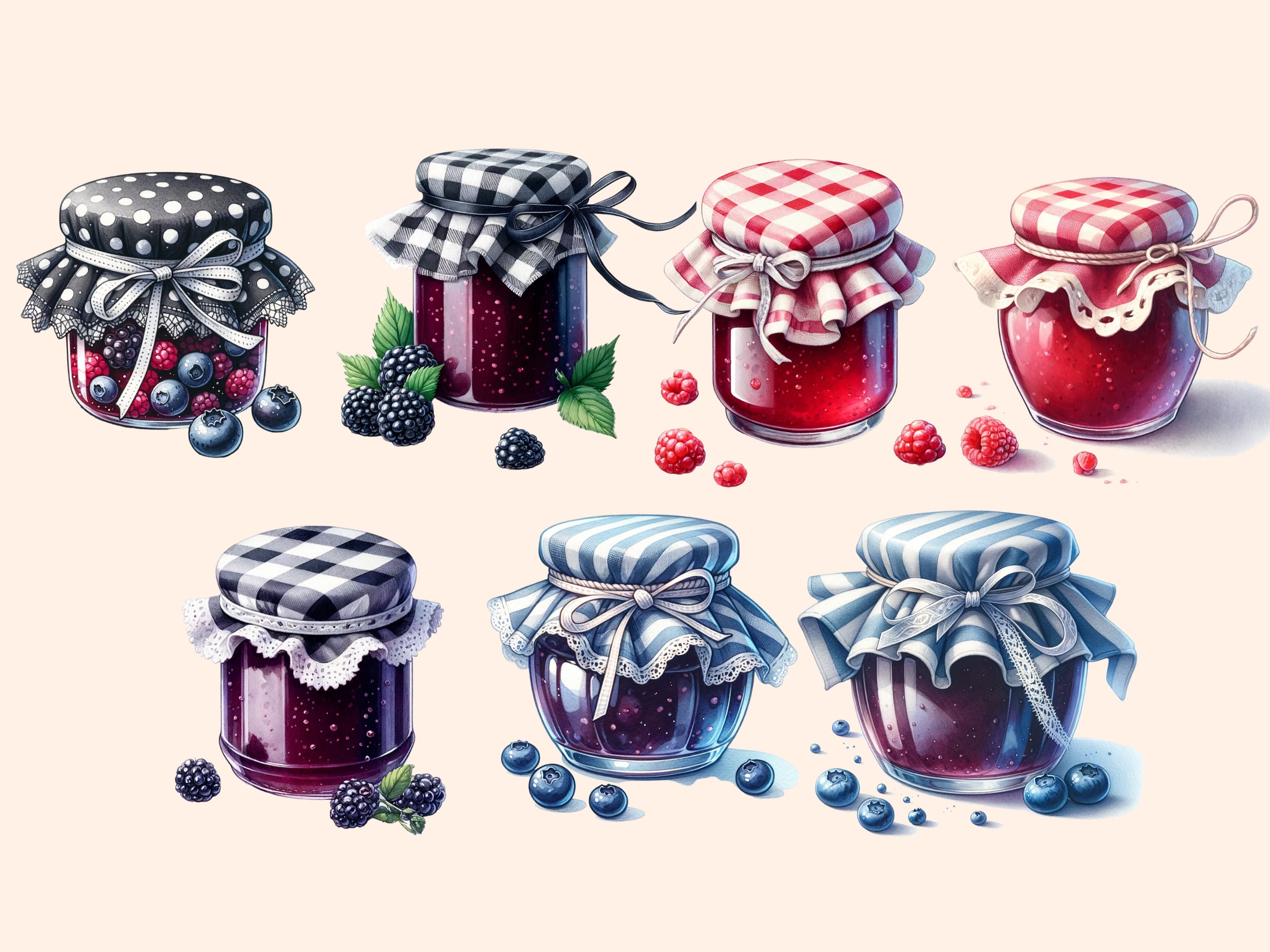 Jam Jars Clipart – Sweet Preserves PNG Graphics (digital Download) - Etsy