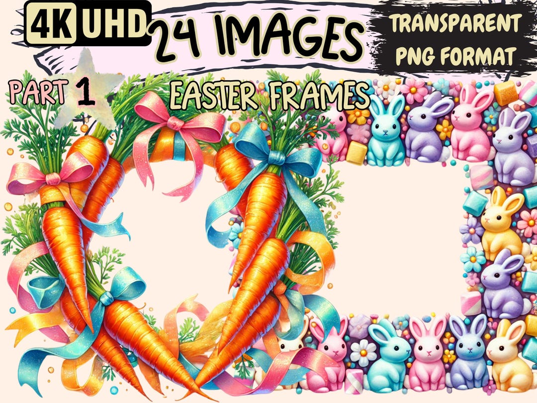 Easter Frames Clipart – Festive Spring PNG Graphics (digital Download ...