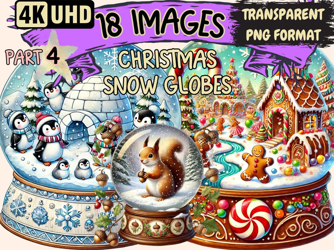 Christmas Snow Globes (P4) Clipart - 18 Festive Globe X-mas ...