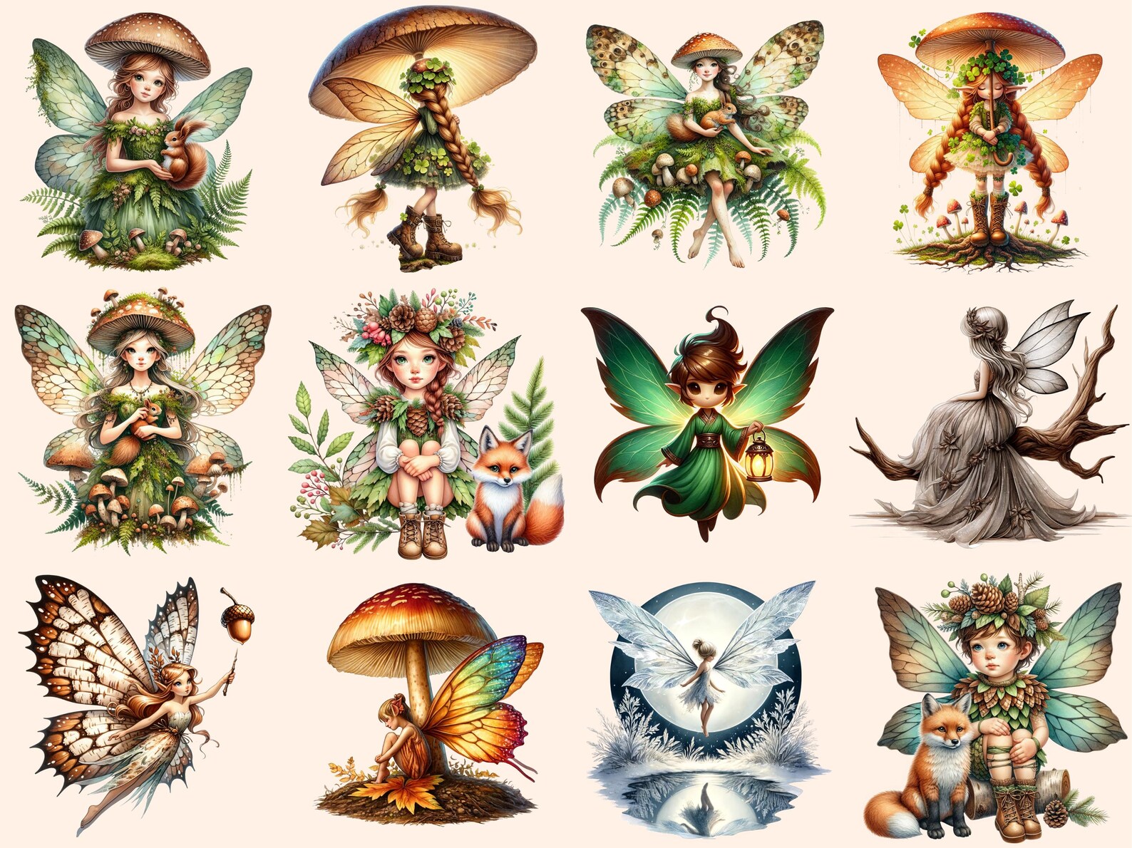 Woodland Fairies Clipart – 69 PNG Forest Graphics, Commercial Use ...