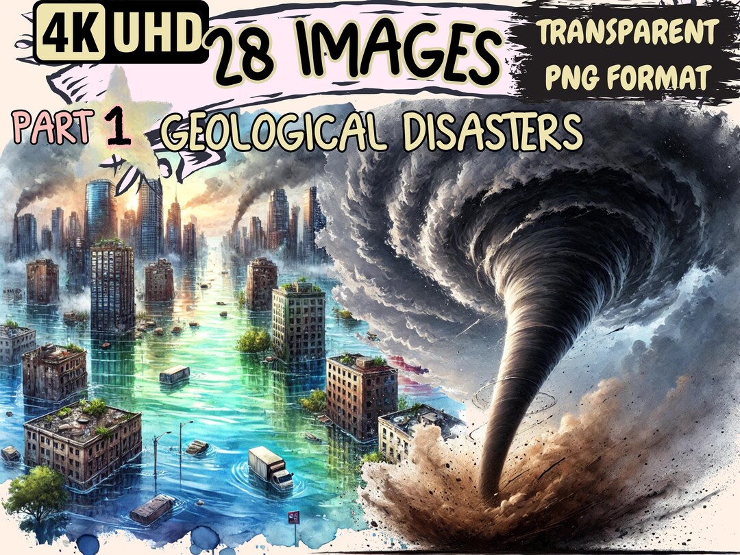 Geological Disasters Clipart – Natural Disaster PNG Graphics (digital ...
