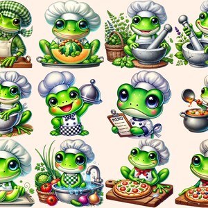 Frog Chef Clipart – 30 PNG Cooking Illustrations (digital Download) - Etsy