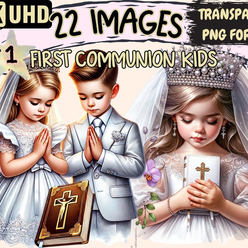 First communion clipart - Etsy España
