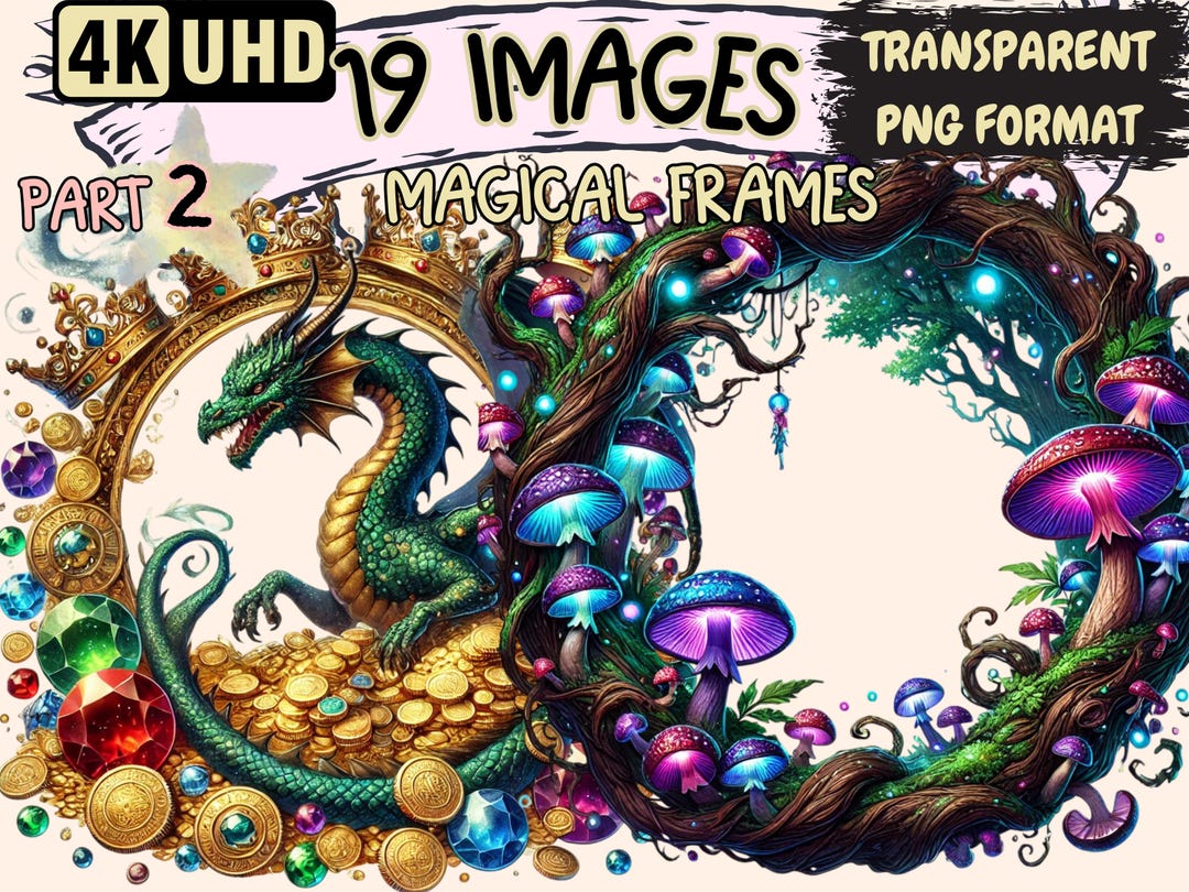 Enchanted Frames Clipart – 19 PNG Fantasy Borders (digital Download) - Etsy