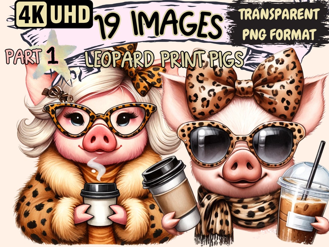 Leopard Print Pigs Clipart – 19 PNG Graphics (digital Download) - Etsy