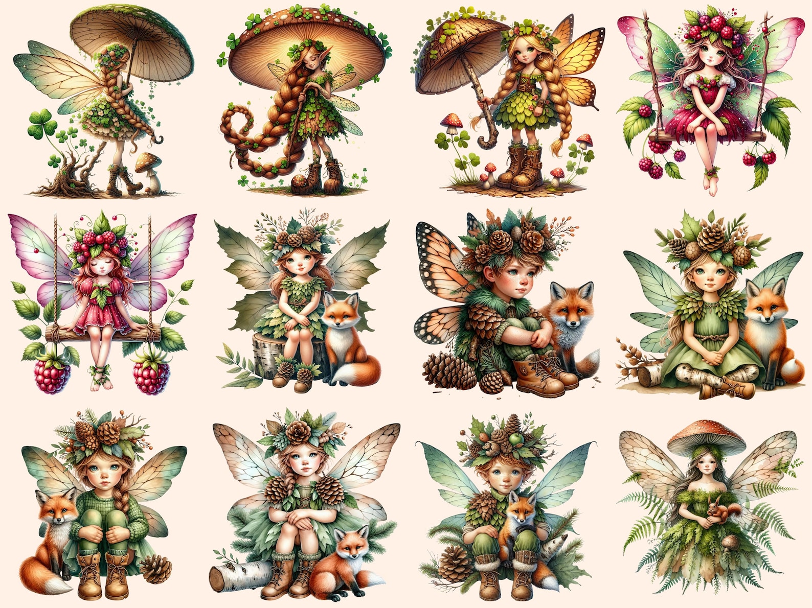Woodland Fairies Clipart – 69 PNG Forest Graphics, Commercial Use ...