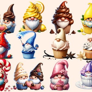 Cupcake Gnomes Clipart - 28 PNG Sweet Little Gnome Graphics, Tasty ...