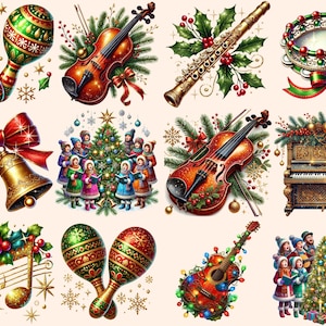 Christmas Carols (P2) Clipart - 24 PNG Festive Caroling Illustrations ...