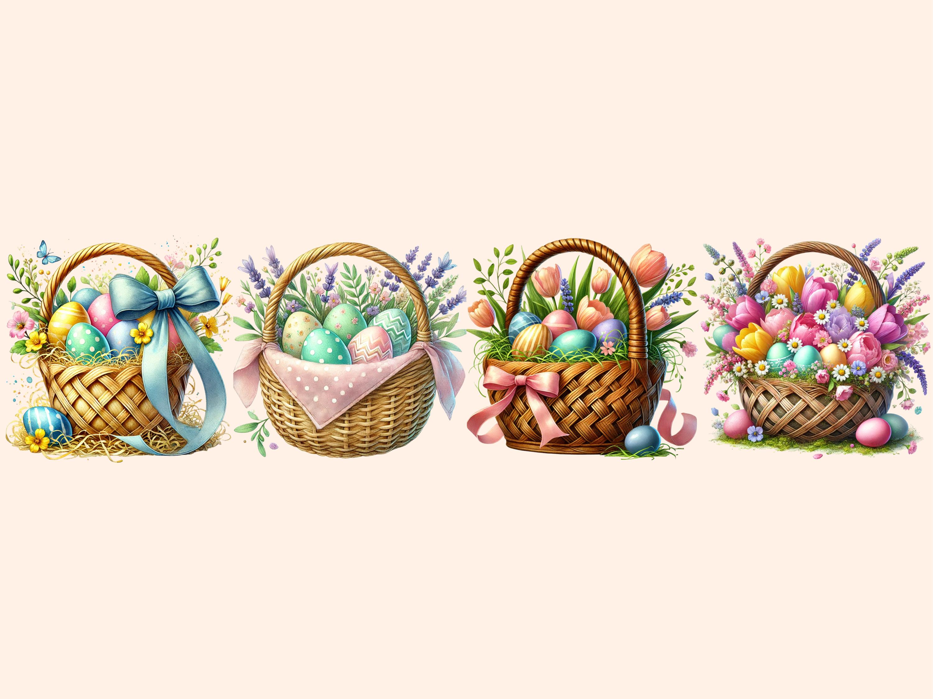Easter Baskets Clipart – 28 Spring PNG Graphics (digital Download) - Etsy