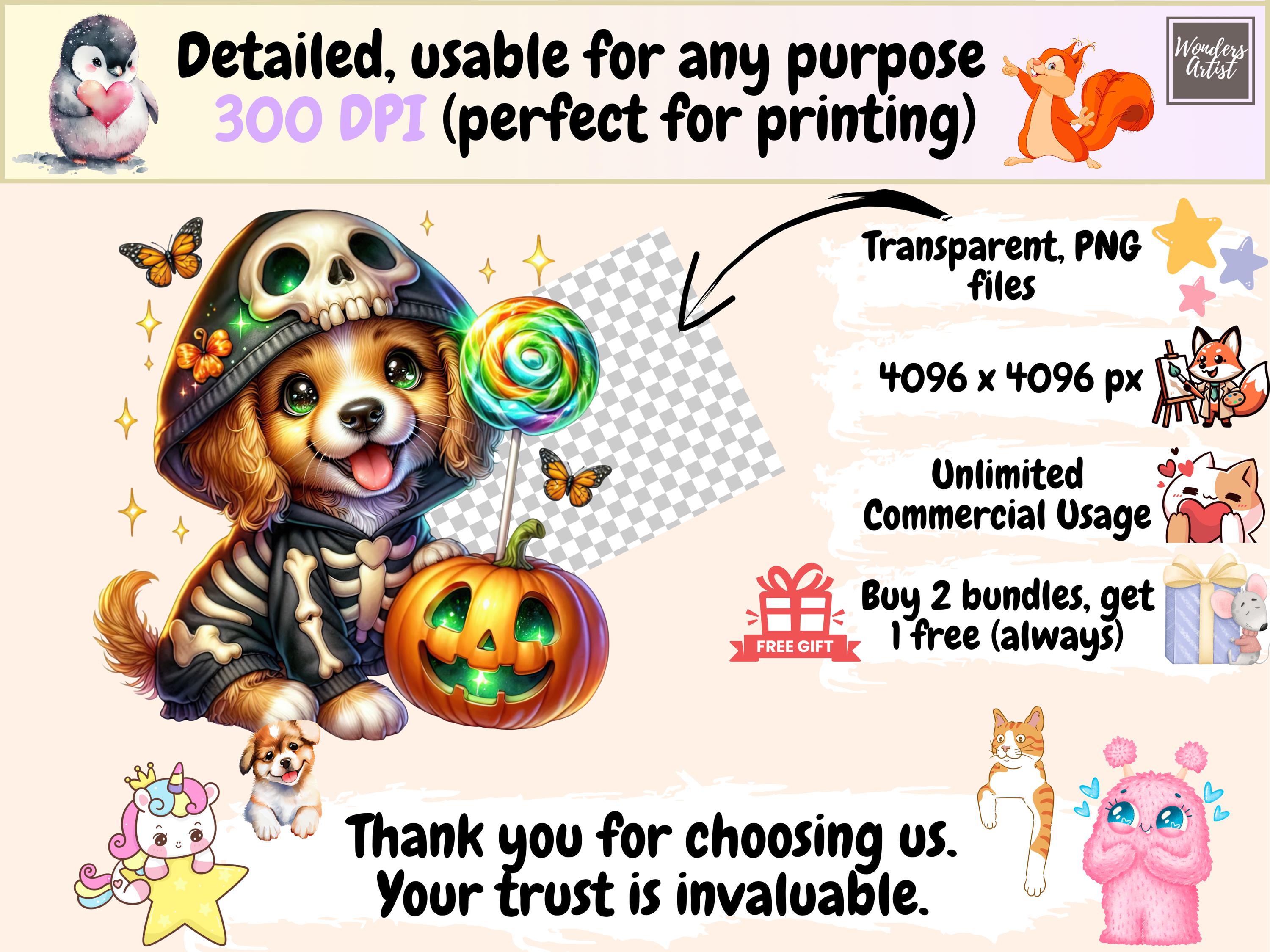 Cute Halloween (P4) Clipart - 56 PNG Adorable Spooky Illustrations ...