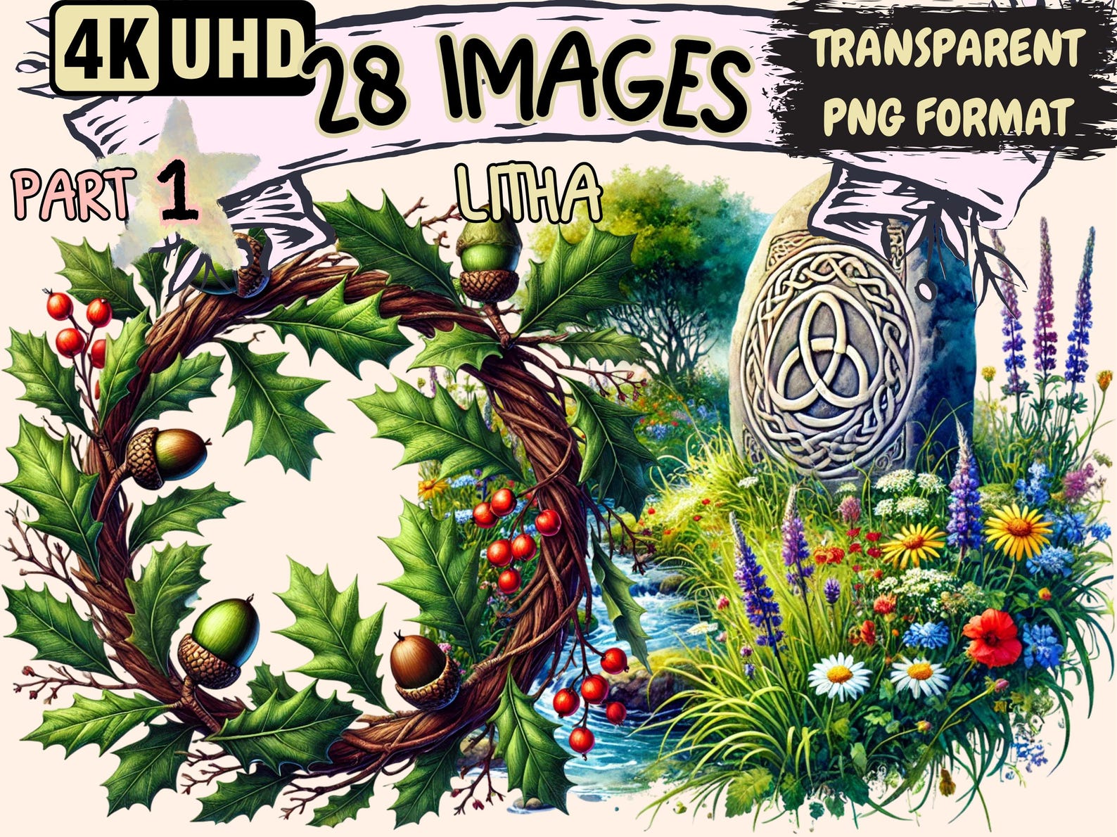 Litha Clipart – 28 PNG Summer Solstice Graphics, Commercial Use ...