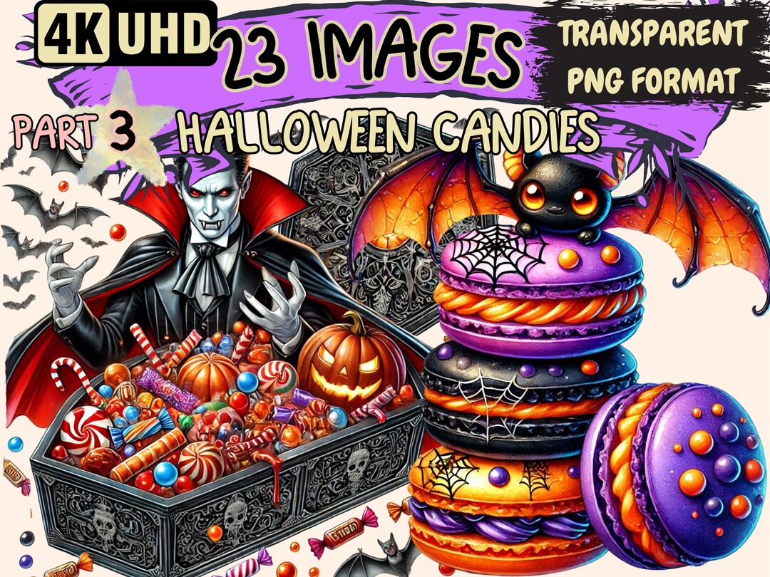 Halloween Candies (P3) Clipart - 23 PNG Spooky Sweet Treat ...
