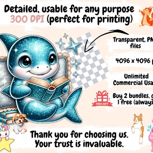 Baby Sharks (P2) Clipart - 25 PNG Cute Shark Illustrations, Adorable ...
