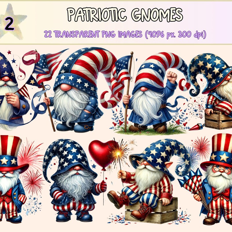 Red White and Blue Gnomes - Etsy