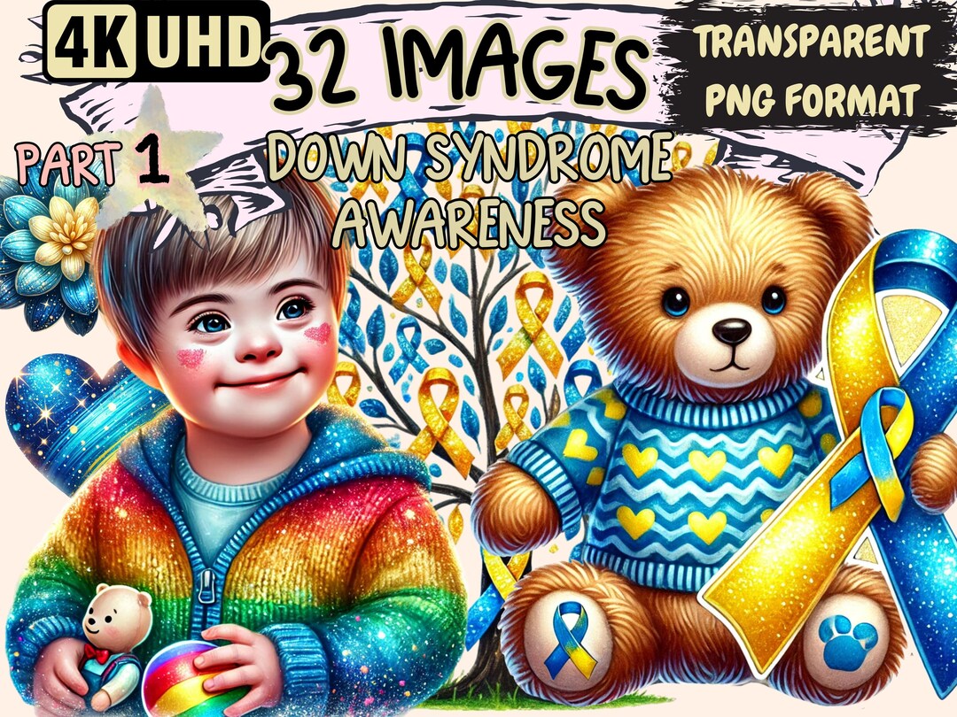 Down Syndrome Awareness Clipart – Children Illustrations, Advocacy Art ...