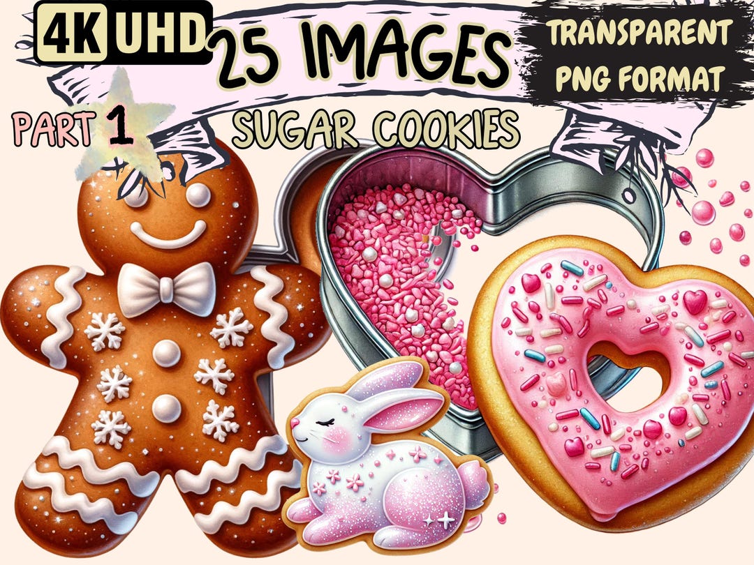 Sugar Cookies Clipart - 25 PNG Sweet Treat Cookie Illustrations ...