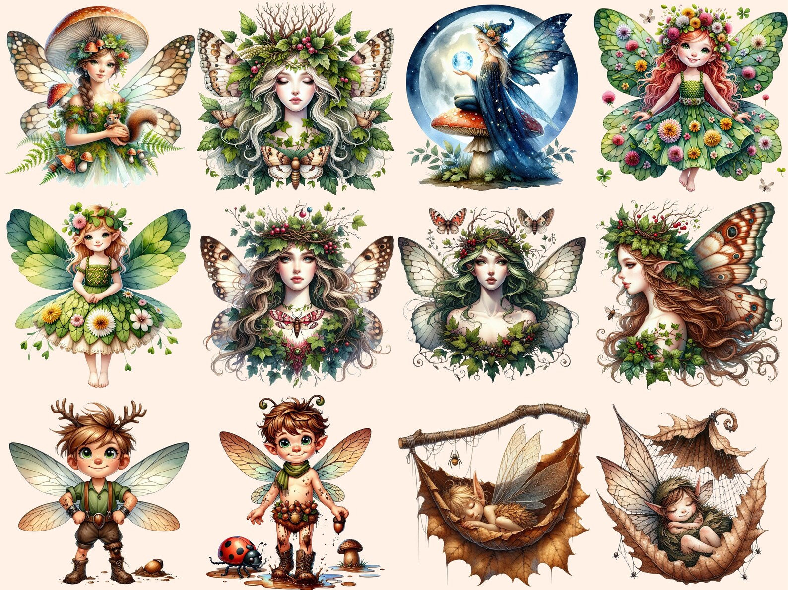 Woodland Fairies Clipart – 69 PNG Forest Graphics, Commercial Use ...