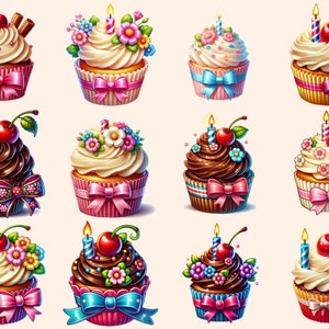Birthday Cupcakes Clipart - 27 PNG Sweet Treat Illustrations ...