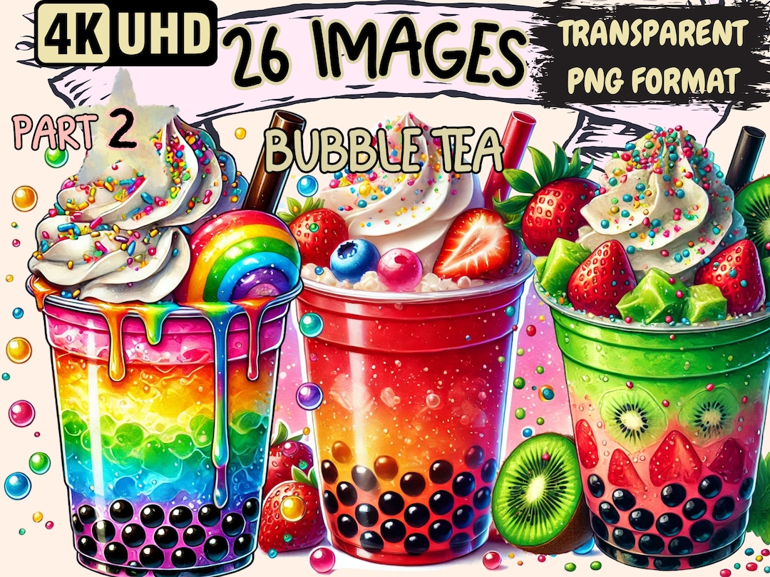 Bubble Tea Clipart – 26 PNG Boba Drink Illustrations, Commercial Use ...