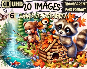 Woodland Animals Clipart – Forest Animal Graphics, Commercial Use ...