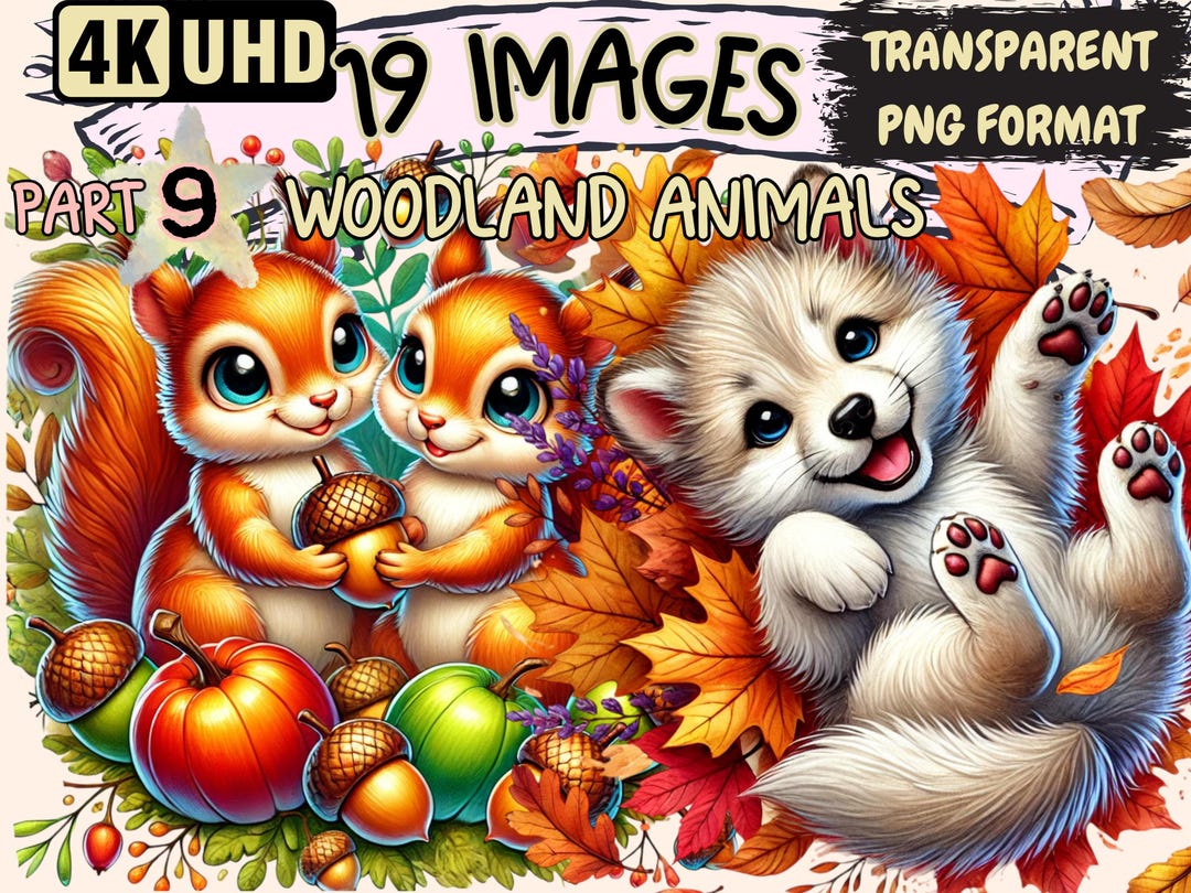 Woodland Animals Clipart - Forest PNG Graphics, Commercial Use (digital ...