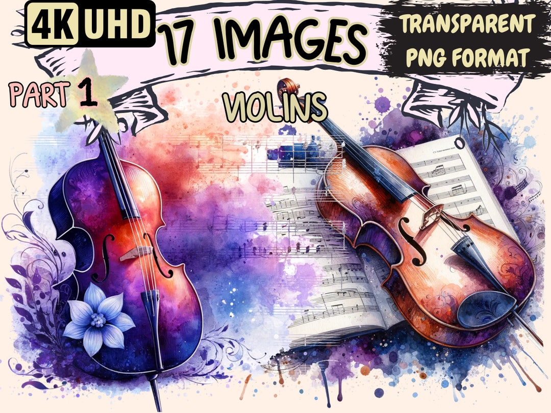 Violins Clipart - 17 PNG Elegant Violin Graphics, Music Printables ...