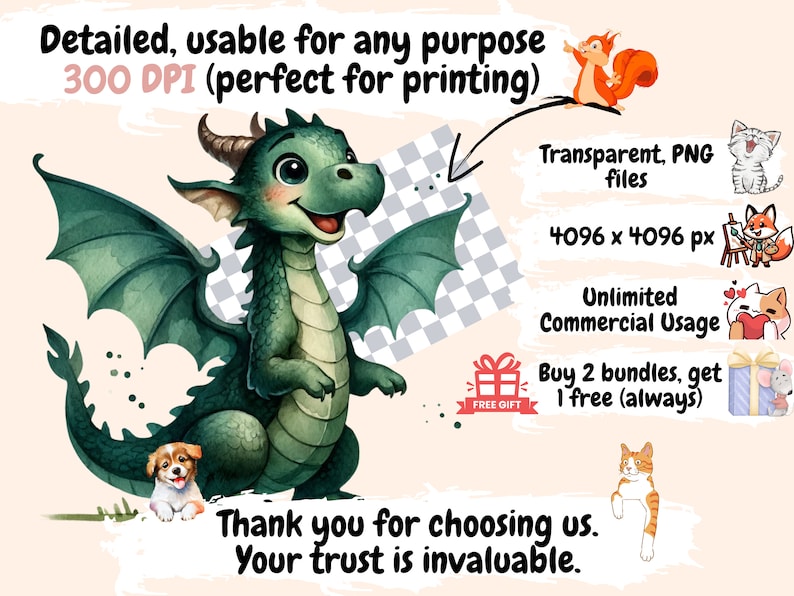 Medieval Clipart 20 PNG Adorable Knight and Dragons Graphics, Cute ...