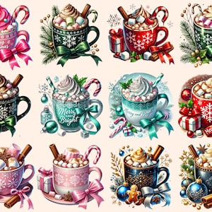 Christmas Drinks (P3) Clipart - 21 PNG Festive Beverage Illustrations ...