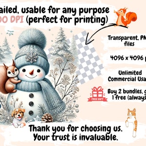 Blue Snowman Clipart - 29 PNG Festive Snowman Graphics, Winter ...