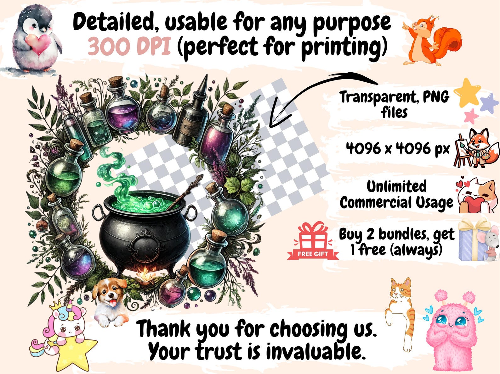 Mystical Frames Clipart – Enchanted PNG Graphics (digital Download) - Etsy