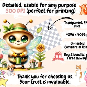 Cute Bees (P3) Clipart - 23 PNG Adorable Sweet Bee Illustrations, Honey ...