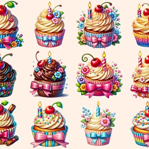 Birthday Cupcakes Clipart - 27 PNG Sweet Treat Illustrations ...