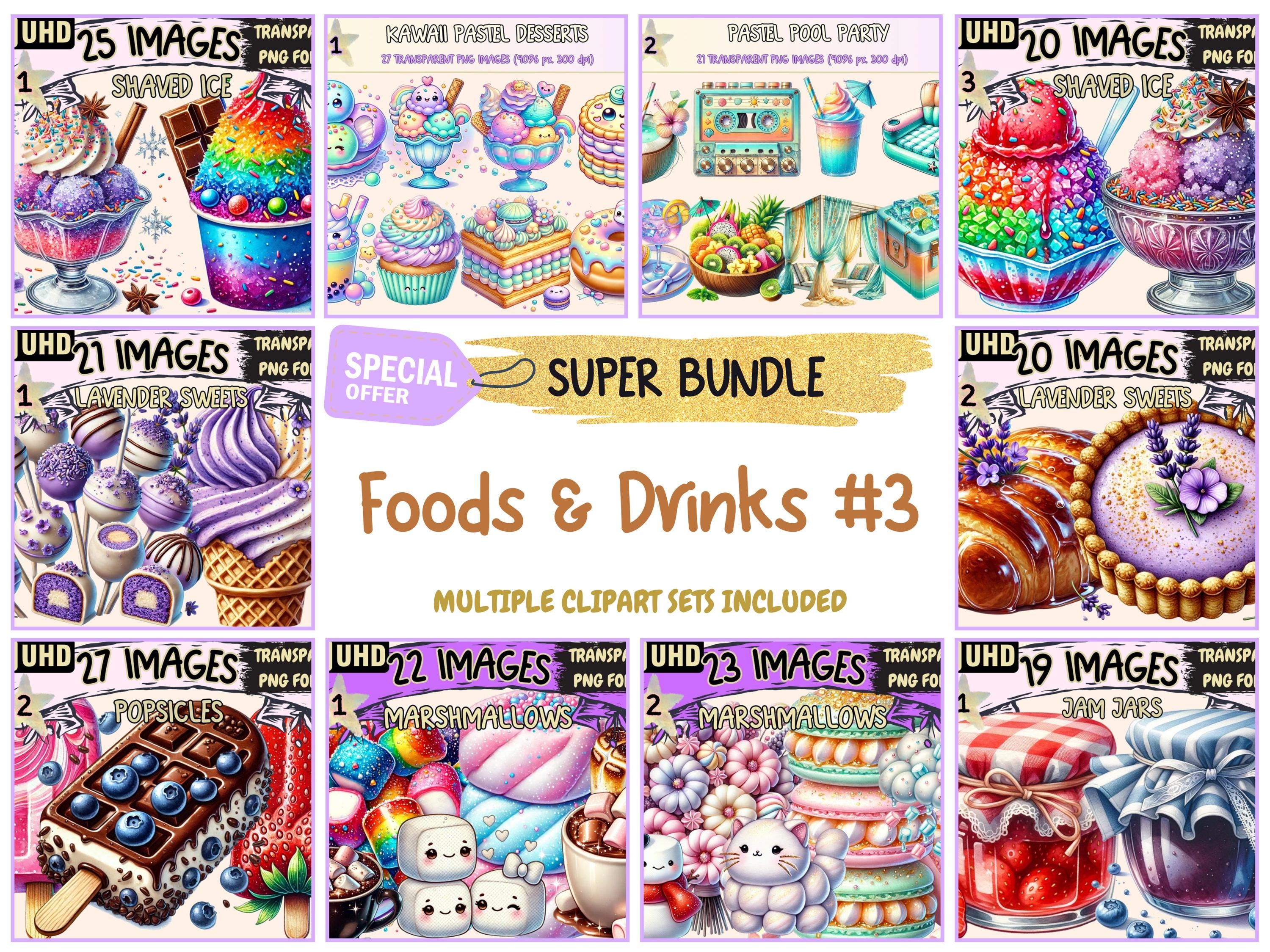 Foods & Drinks Clipart Super Bundle – Watercolor Illustrations (digital ...