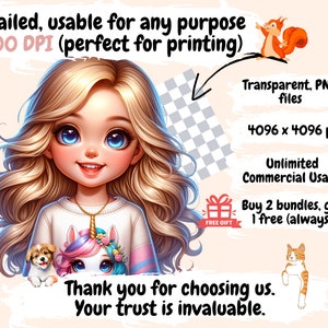 Little Girls Clipart - 16 PNG Adorable Sweet Kids Graphics, Cute Outfit ...